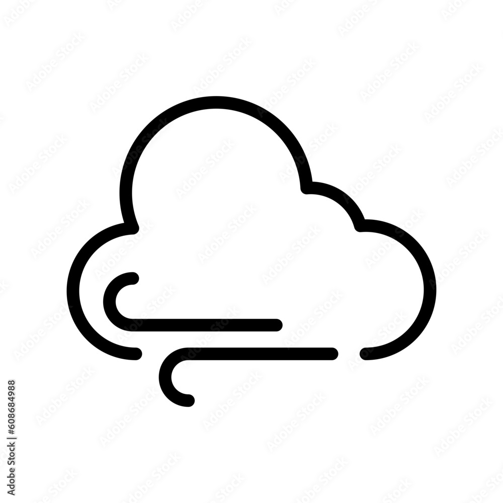 Cloud Wind, Weather Icon Set. Logo illustration on white background ...