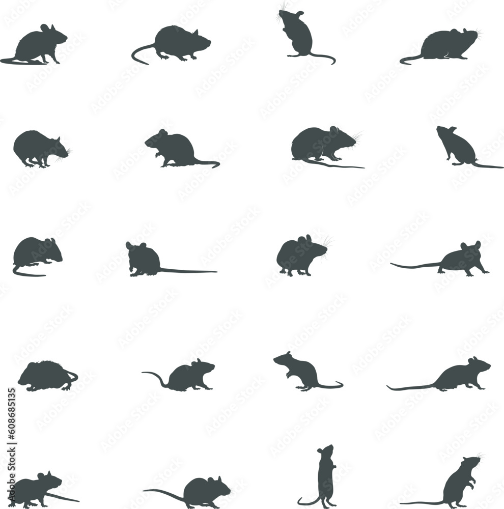Mouse silhouette, Mouse rat mice silhouette, Mouse SVG, Mouse vector ...