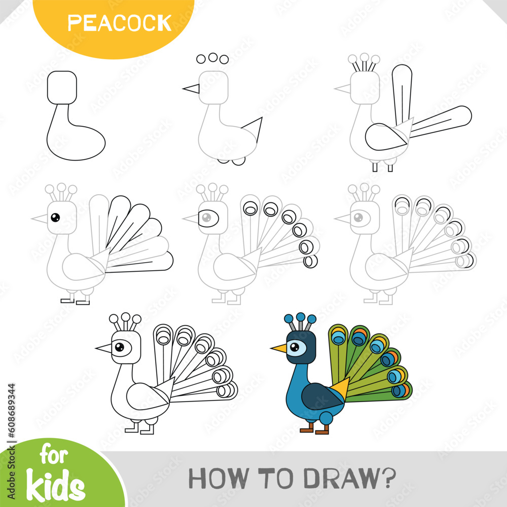 How To Draw A Peacock Step By Step