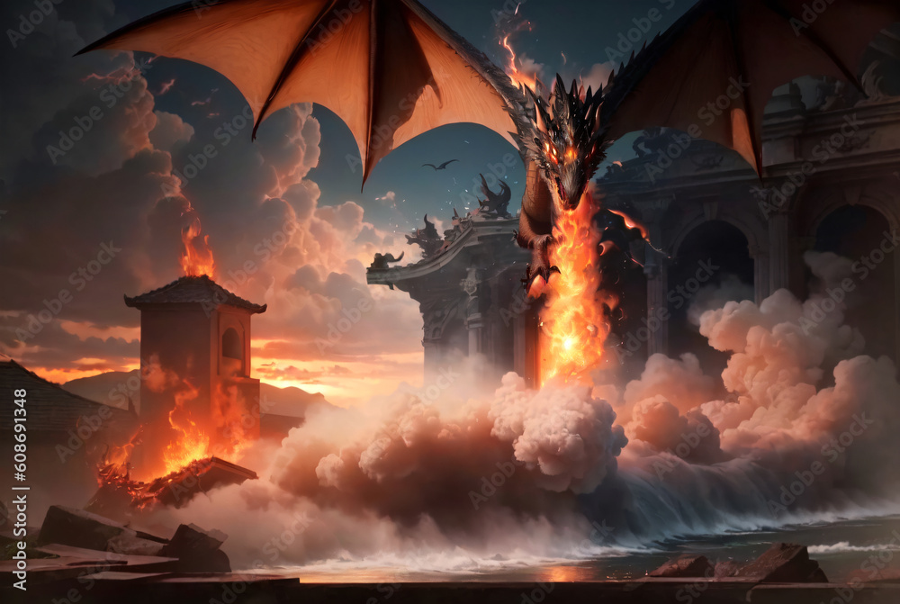 Fierce Flying Dragon: A Fantasy of Fire and Mythical Creatures ...