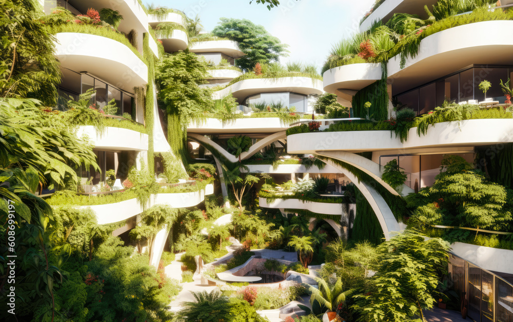 Luxury sustainable green living solution. Eco-friendly houseing ...