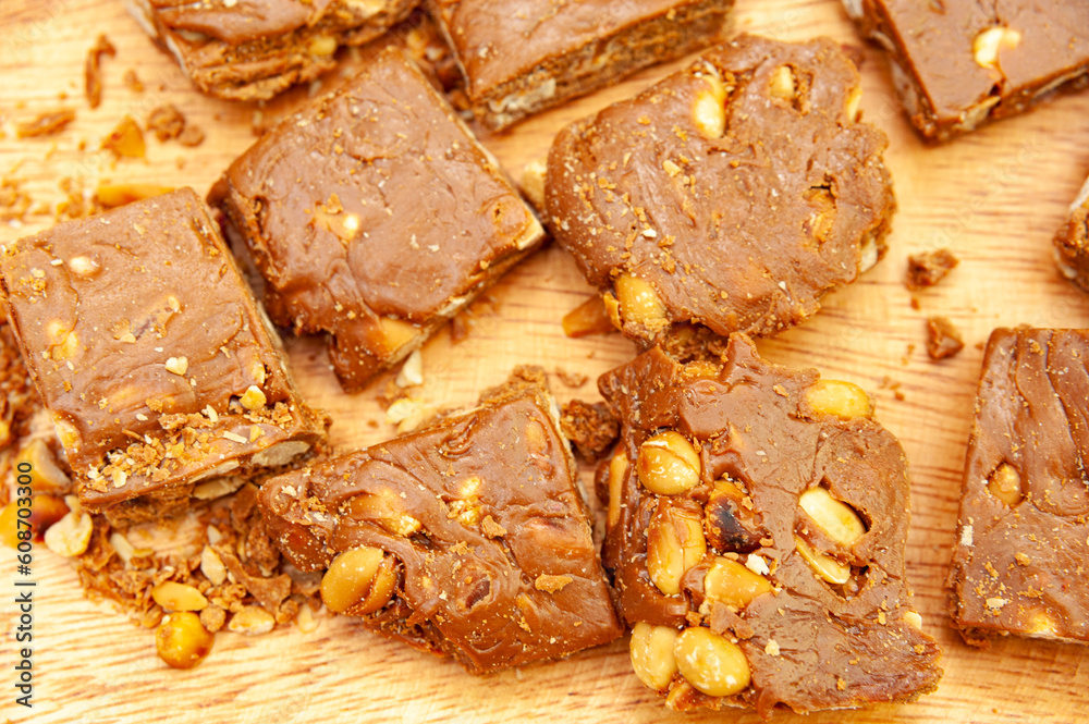 Typical Brazilian candy - "Pé de Moleque" (literally "brat's foot" in ...