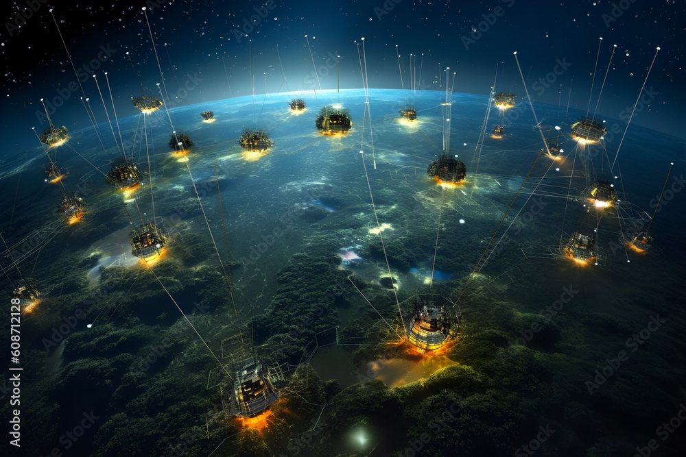 Space-Based Solar Power. a network of satellites capturing solar energy ...