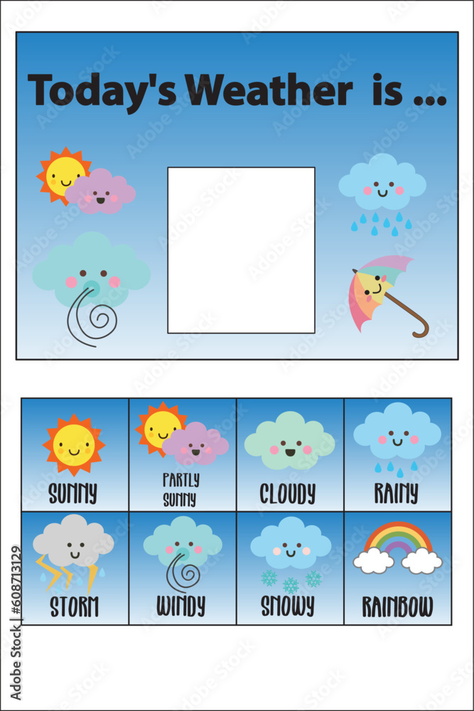 Set of Weather Pattern, Weather White Backgrounds, Today's Weather ...
