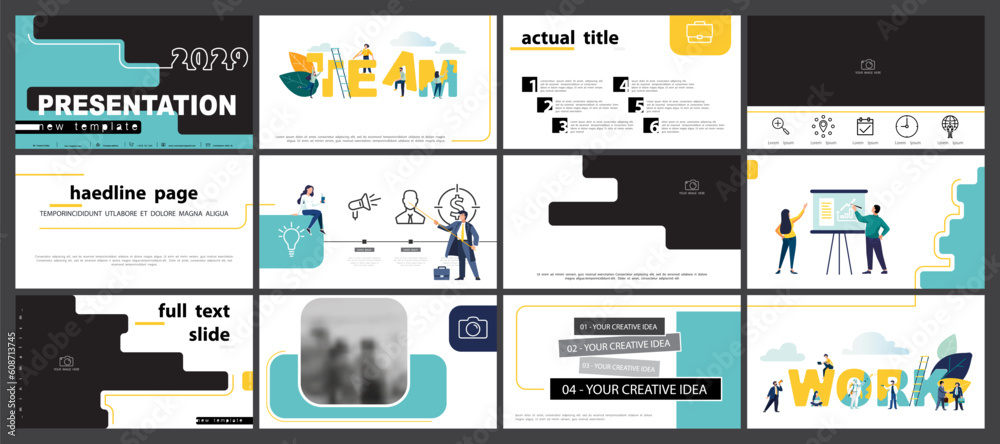 Infographics. Business team plans business presentation, financial ...