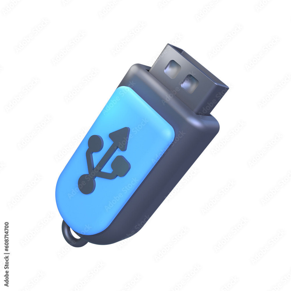 USB storage 3D Icon ui png transparent background Stock Illustration ...