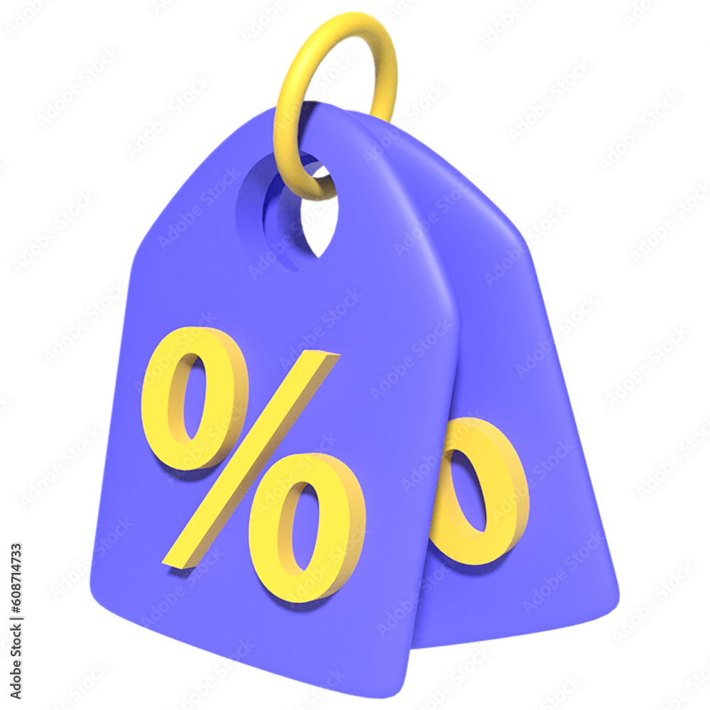 Hang tag 3D Icon ui png transparent background Stock Illustration ...