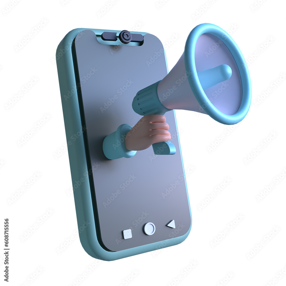 Mobile Promotion 3D Icon ui png transparent background Stock ...