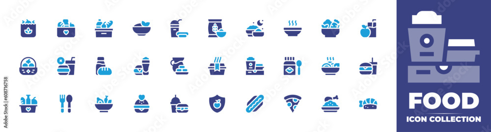 Food icon collection. Duotone color. Vector and transparent ...