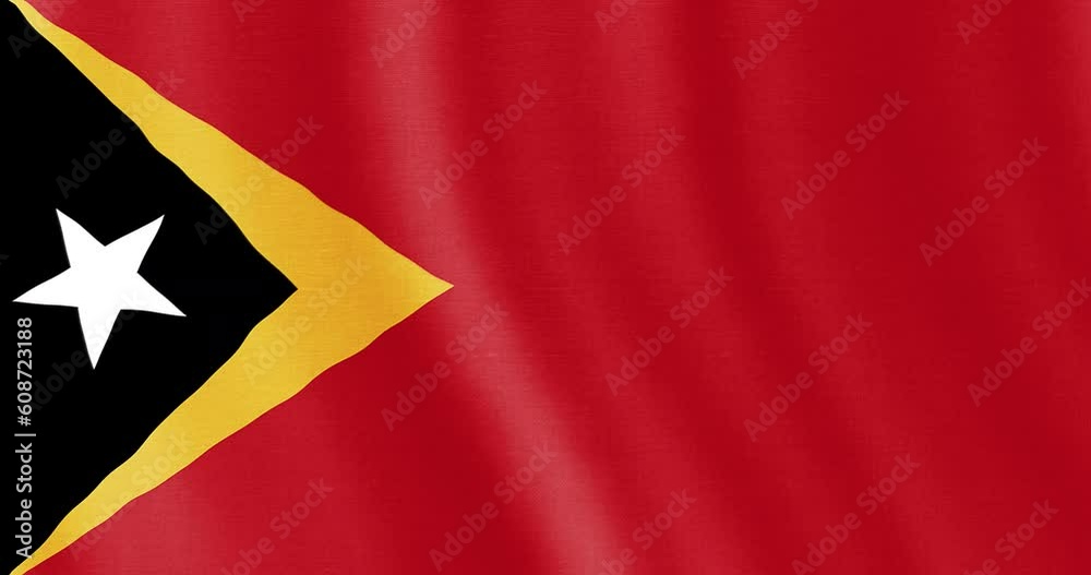 4k seamless loop animation with the flag of Timor-Leste. East Timor ...