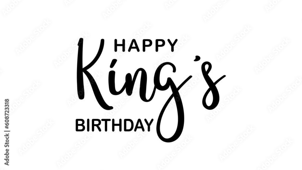 happy kings birthday animation. 4k animated greeting card. gift card ...