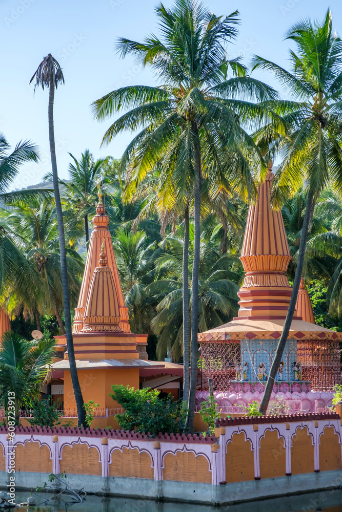 Pune, India - April 23 2023: Scenic ancient Hindu Temple at Ramdara ...