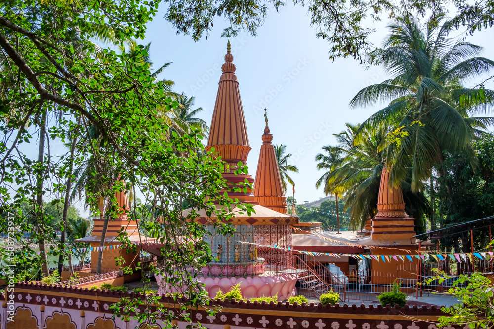 Pune, India - April 23 2023: Scenic ancient Hindu Temple at Ramdara ...