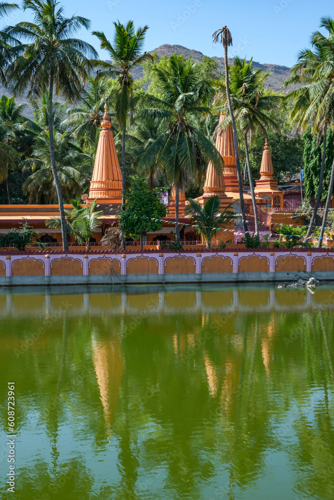 Pune, India - April 23 2023: Scenic ancient Hindu Temple at Ramdara ...