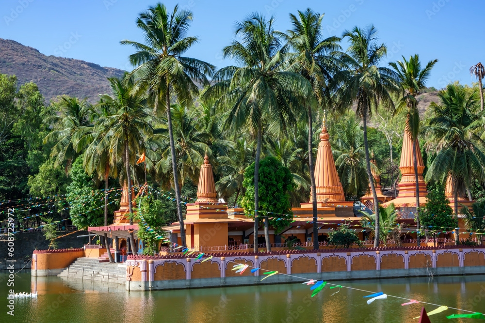Pune, India - April 23 2023: Scenic ancient Hindu Temple at Ramdara ...