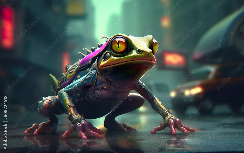 Neon Poison Dart Frog