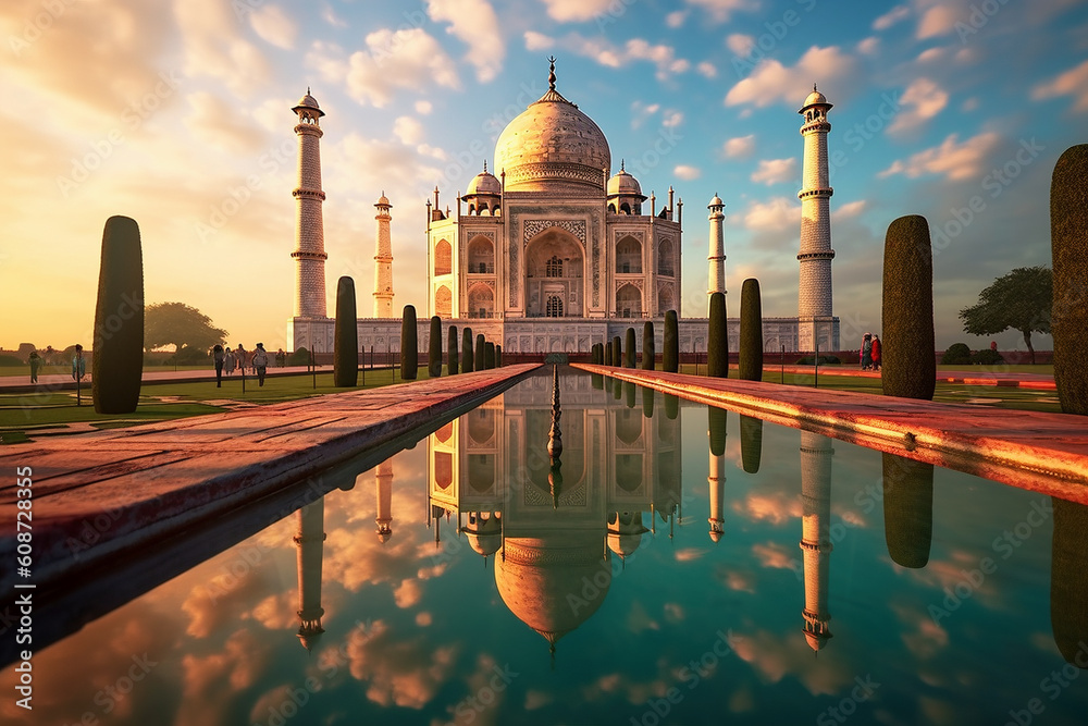 Taj Mahal's stunning reflection in serene waters, capturing the ...
