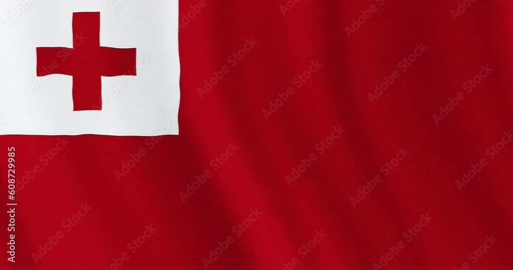 4k seamless loop animation with the flag of the Tonga. Tongan flag backdrop seamless animation ...