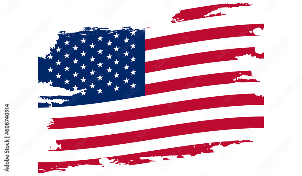 American Flag with grunge effect on transparent background, USA flag ...