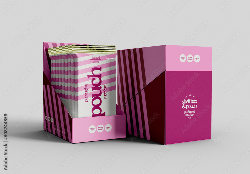 Boxes with Snacks Bar Mockup Stock Template | Adobe Stock