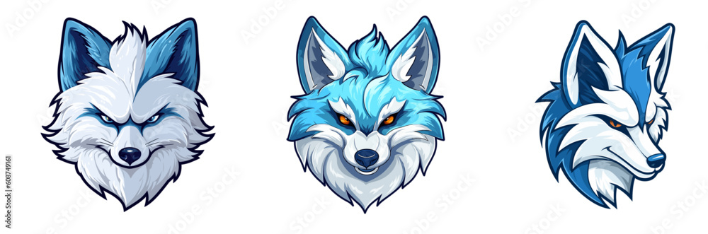 Arctic Fox Logo Set Collection: Perfect for Team Badge, Emblem, T-shirt ...
