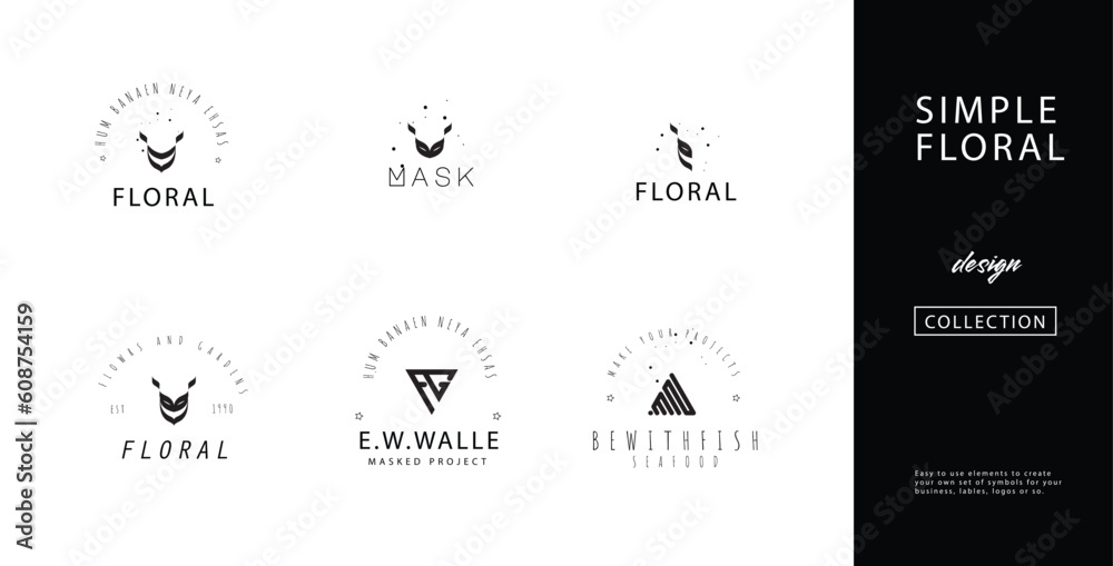 Logo Packs with Beautiful Iconic Symbols and Shapes Stock Vector ...
