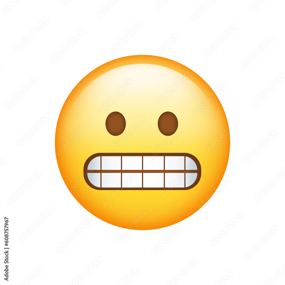 Grimacing Face Emoji isolated on white background. Iphone Whatsapp ...