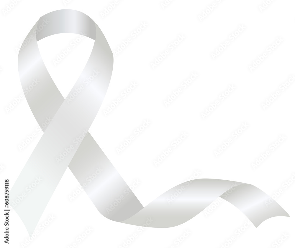 The white or pearl ribbon serves as a symbol for various causes and ...