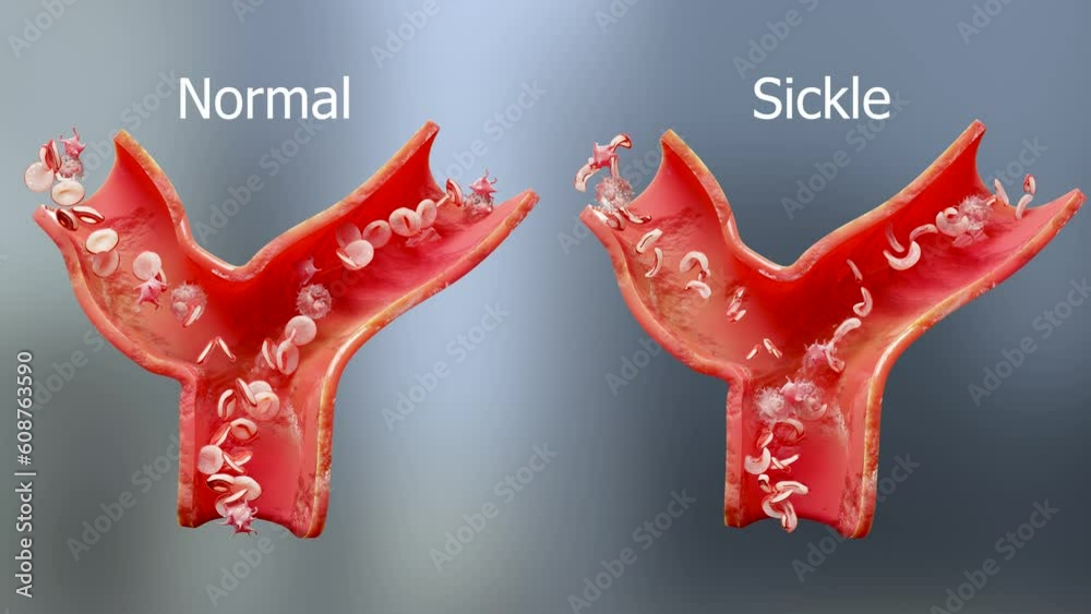 Sickle cell anemia disease, medically accurate 3d animation of ...