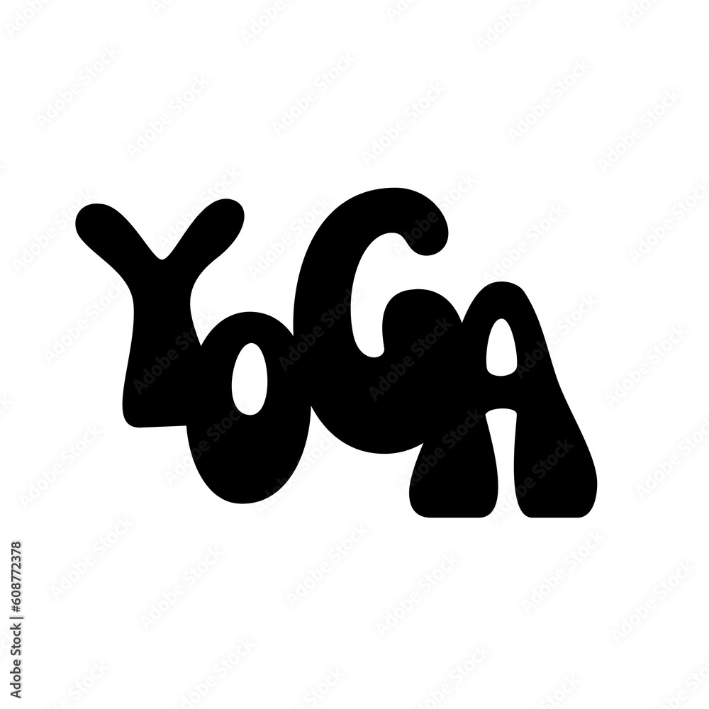 yoga text calligraphy, yoga lettering inscription, yoga clipart on ...