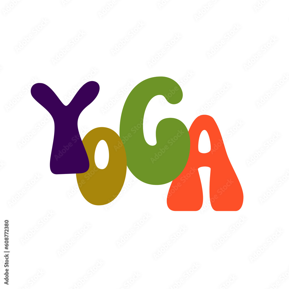 yoga text calligraphy, yoga lettering inscription, yoga clipart on ...