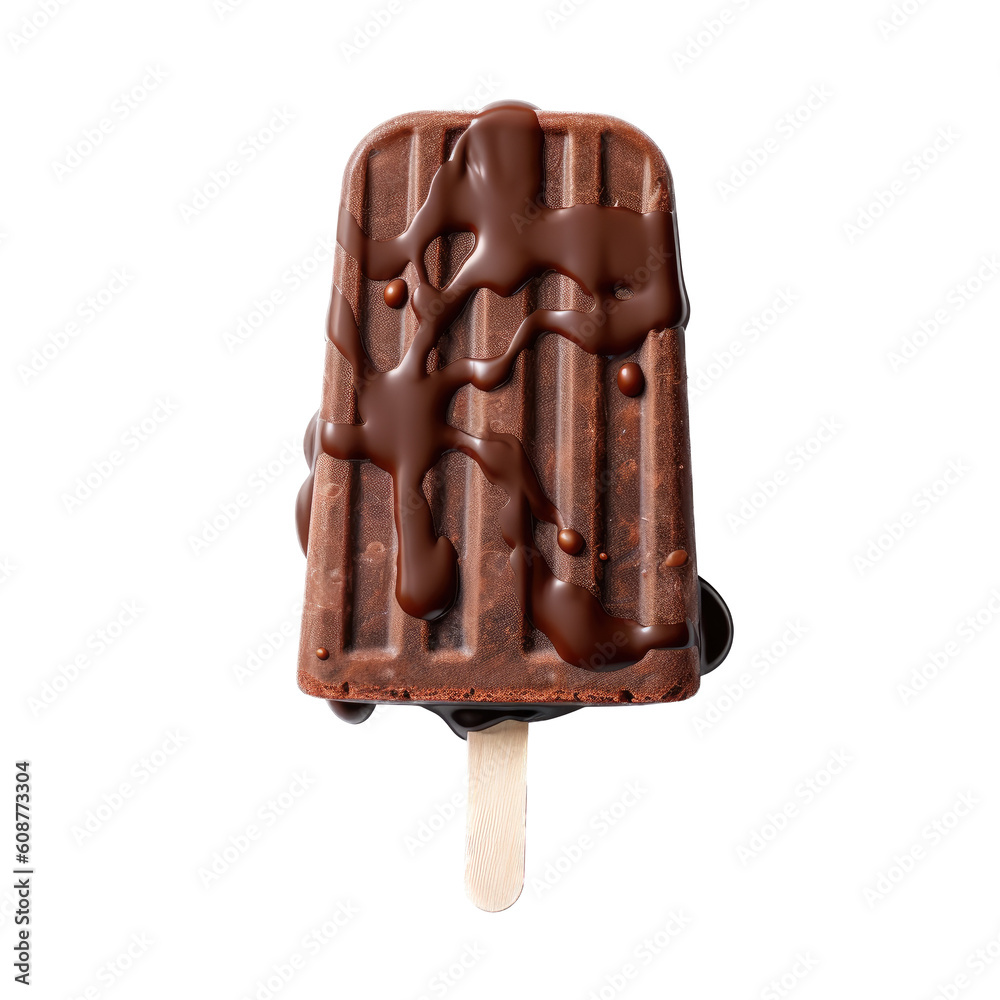 a Chocolate popsicle bar, drizzled with chocolate, delightful treat ...