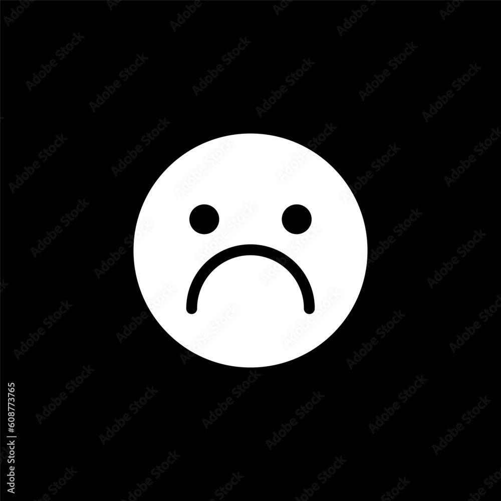 Sad, upset, unhappy smile icon. Customer feedback vector emoticon ...
