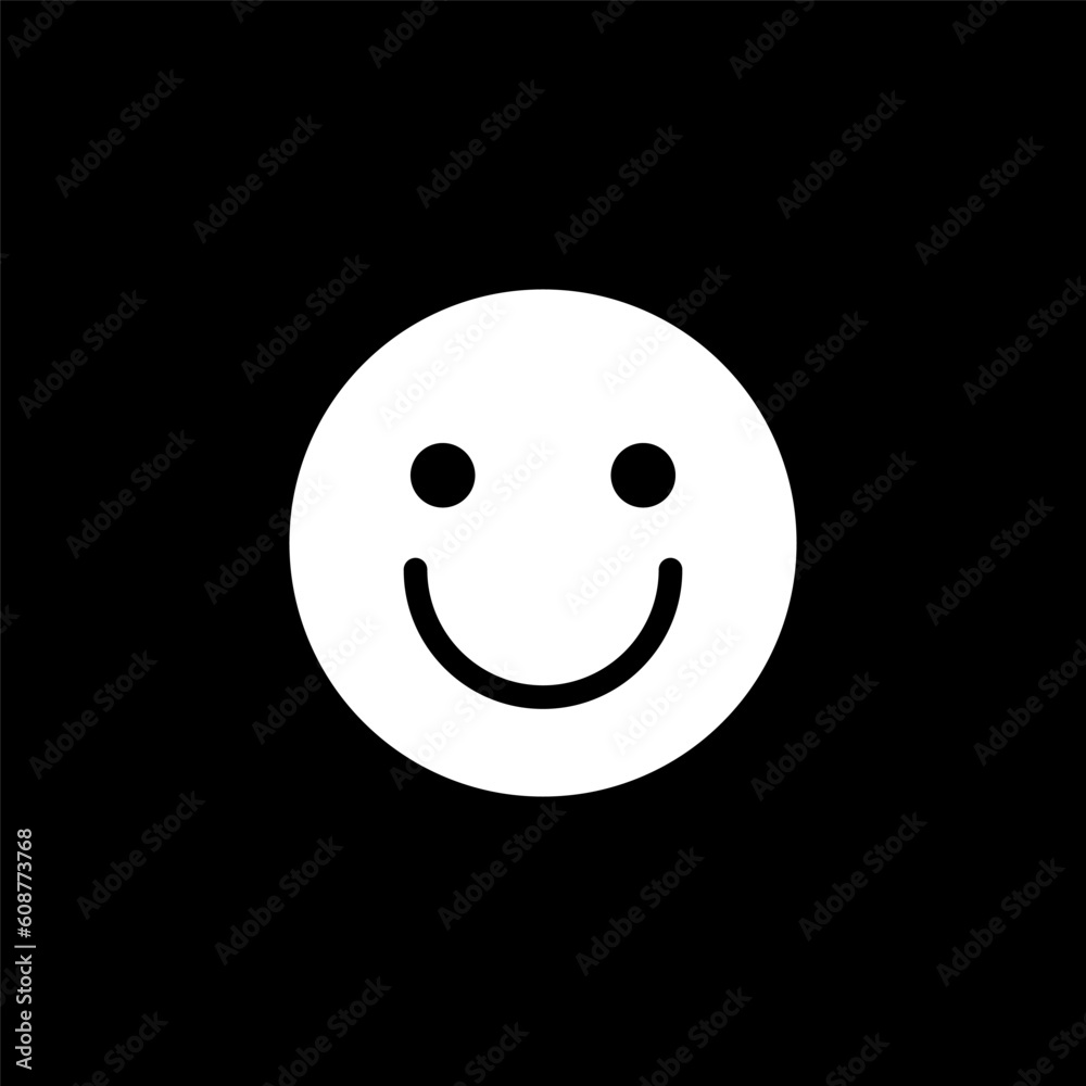 Smile icon. Happy face icon. Customer feedback vector emoticon. White ...