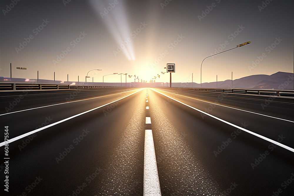 Sunset on the expressway, a step into the future motivational poster ...