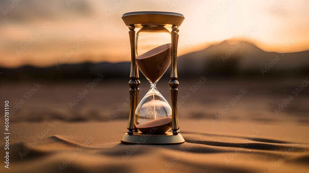 Overflowing Hourglass Illustrating Time Pressure - Stress Concept Stock ...