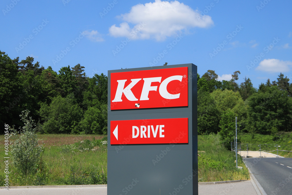 Kentucky Fried Chicken - KFC Fast Food restaurant on a Gas station in ...
