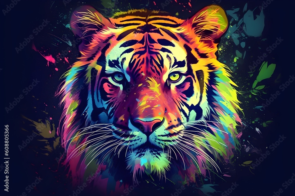 Beautiful colorful Tiger portrait, printable wallpaper, perfect for ...