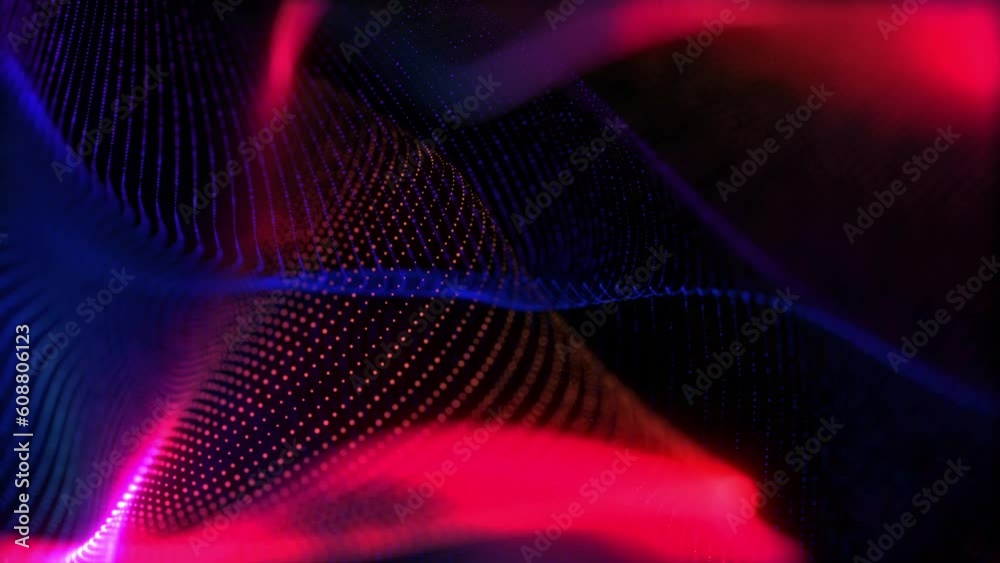 4K 60 fps. Abstract loopable blue and red wavy motion background ...