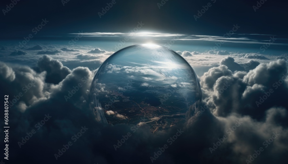 In a water balloon climate change world illustration graphic ...