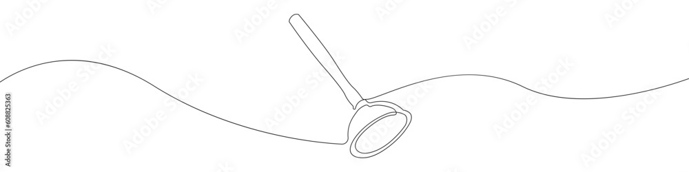Toilet plunger line continuous drawing vector. One line Plunger vector ...