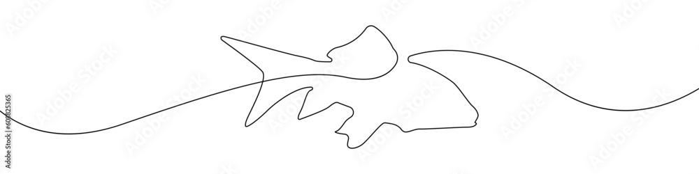 Fish line continuous drawing vector. One line Fish vector background ...