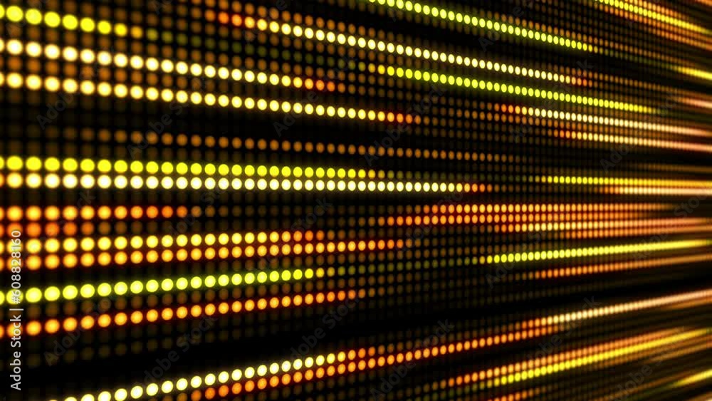 Vidéo Stock Grid of yellow glowing pixel dots. Effect of movement ...
