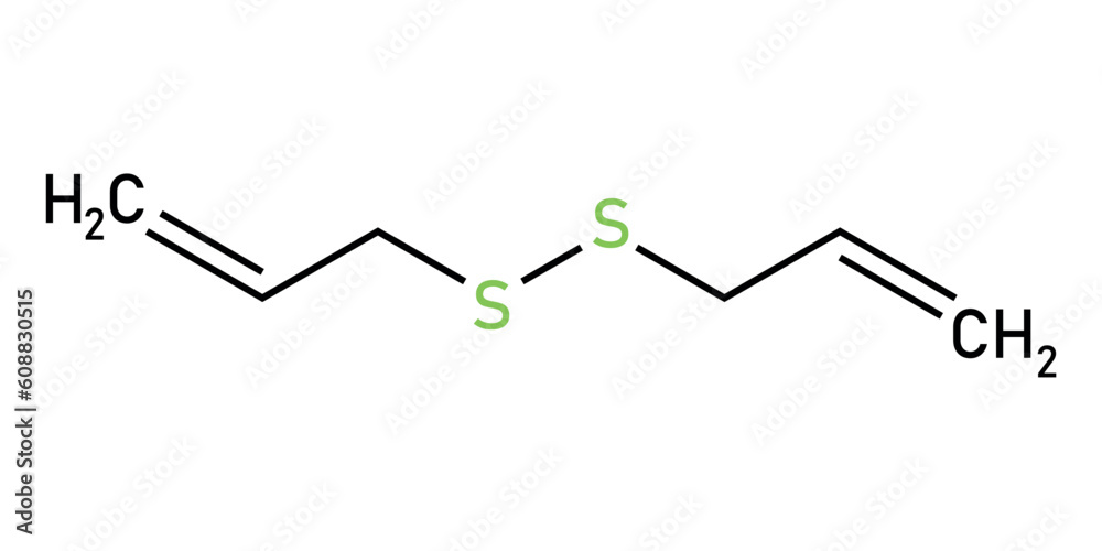 Chemical structure of Diallyl disulfide (C6H10S2). Chemical resources ...
