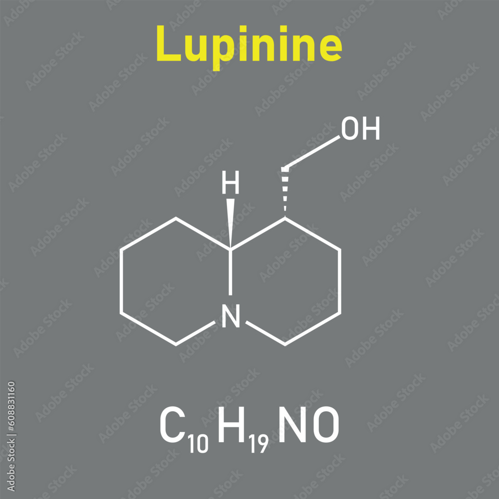 Chemical structure of Lupinine (C10H19NO). Chemical resources for ...