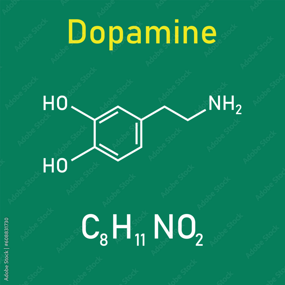 Chemical structure of Dopamine (C8H11NO2). Chemical resources for ...
