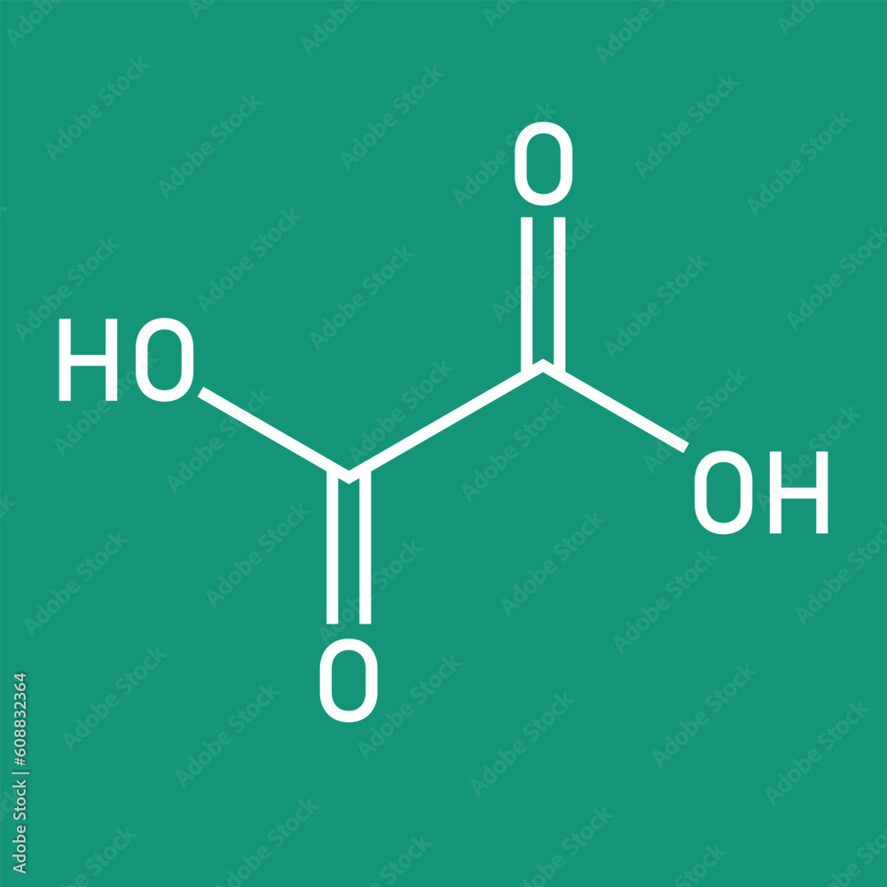Chemical structure of Oxalic acid (H2C2O4). Chemical resources for ...