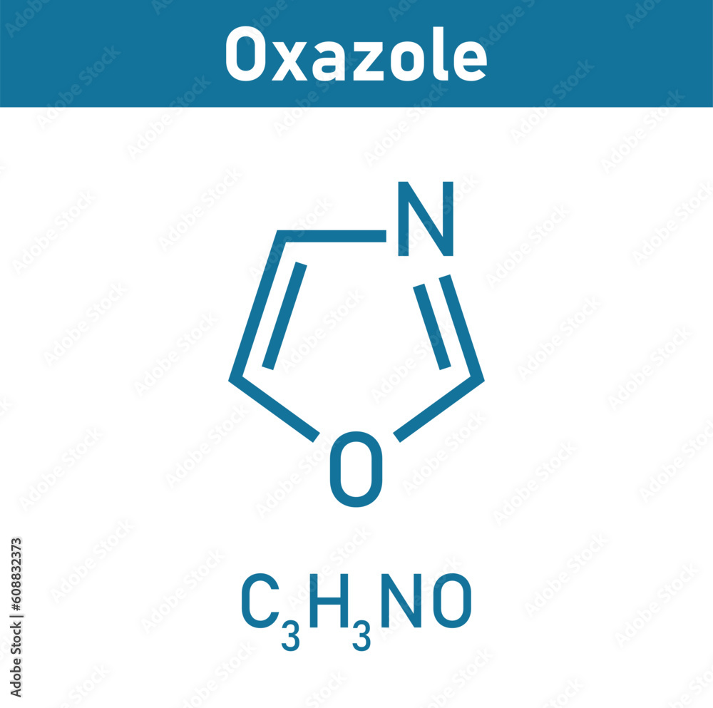 Chemical structure of Oxazole (C3H3NO). Chemical resources for teachers ...