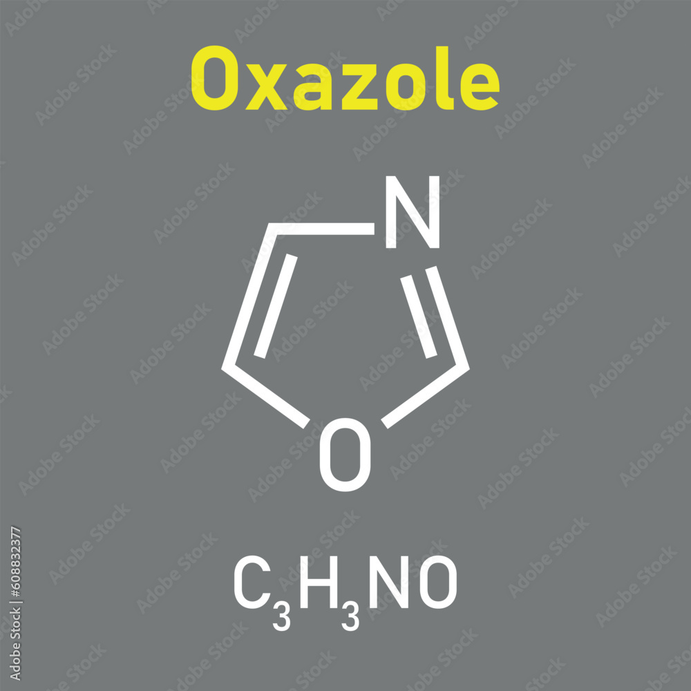 Chemical structure of Oxazole (C3H3NO). Chemical resources for teachers ...