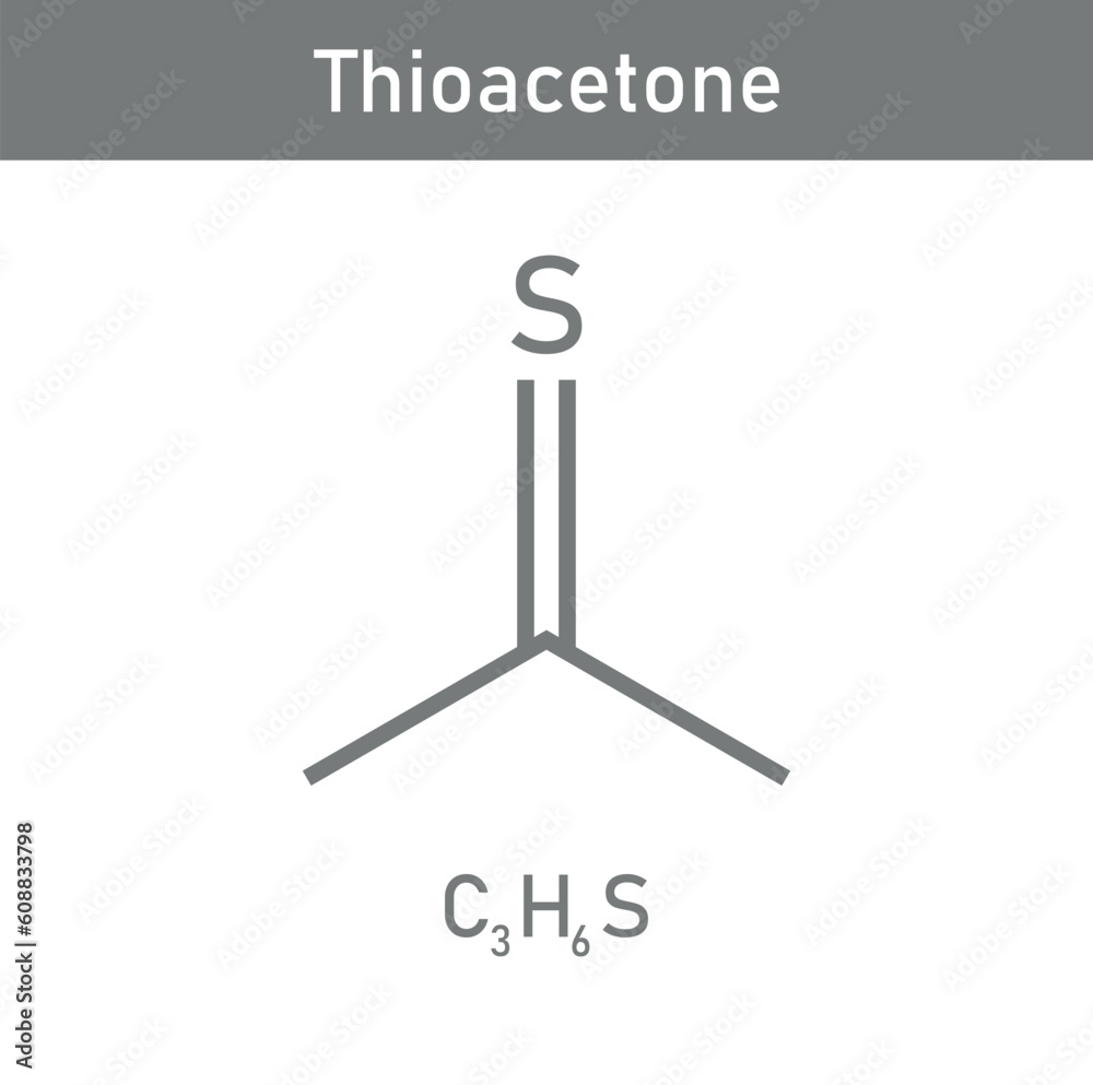 Chemical structure of Thioacetone (C3H6S). Chemical resources for ...